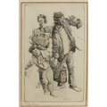 P. John Bawden (British, early 20th century) Travellers etching, signed ...