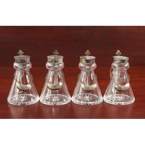 A set of four whisky tots - silver mounted, John Grinsell & Sons ...