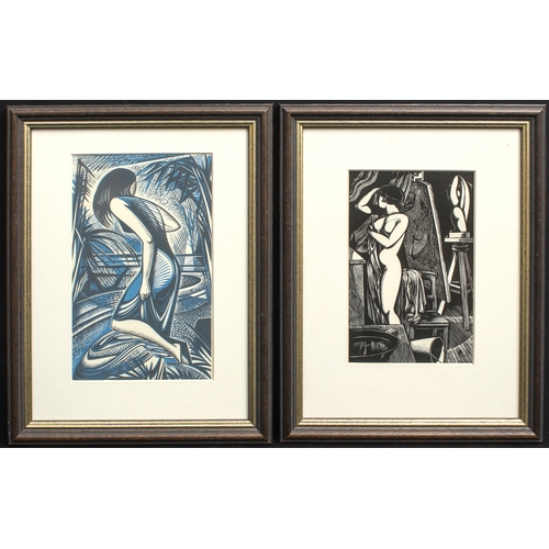 John Buckland Wright (1897-1954) - two art deco style prints ...