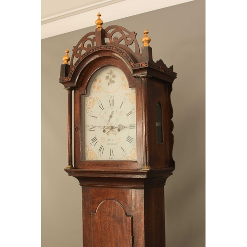 An early 19th century oak longcase clock by Shaw of Sleaford ...