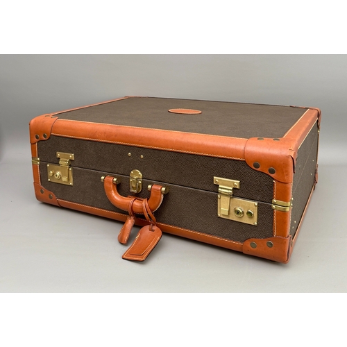 A vintage Mulberry Scotchgrain hard shell suitcase - 1980s, with tan ...
