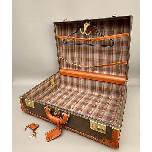 A vintage Mulberry Scotchgrain hard shell suitcase - 1980s, with tan ...