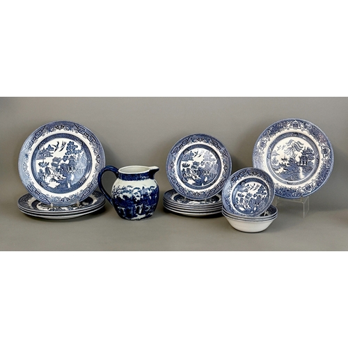 A Victoria Ware Ironstone blue and white pitcher - depicting a ...