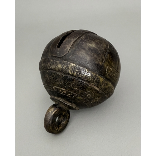 An antique bronze elephant or crotal bell - Burmese, with inscribed ...