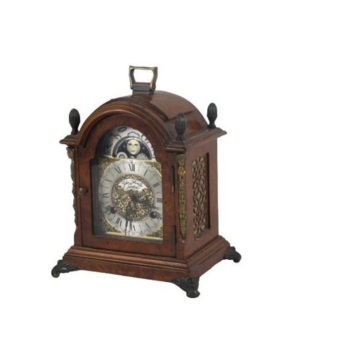 A Georgian style miniature Mantle Clock (ORM), with domed top brass ...