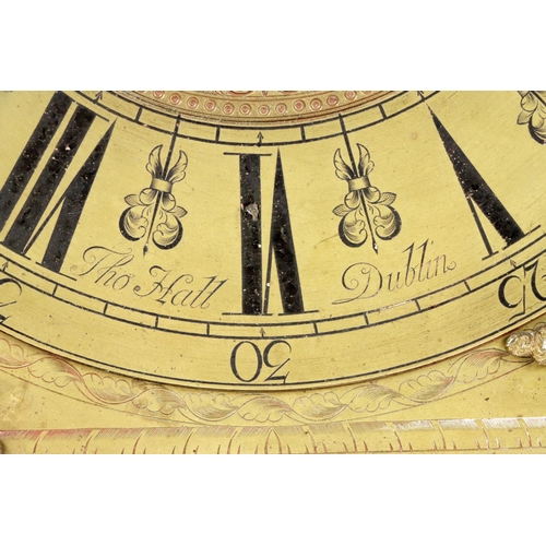 A 19th Century Irish brass square dial engraved Wall Clock, with Arabic ...