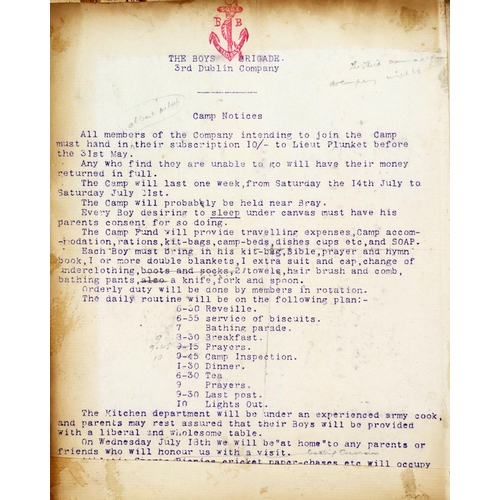Dublin Boys' Brigade A Scrapbook, 1890s, including news cuttings ...
