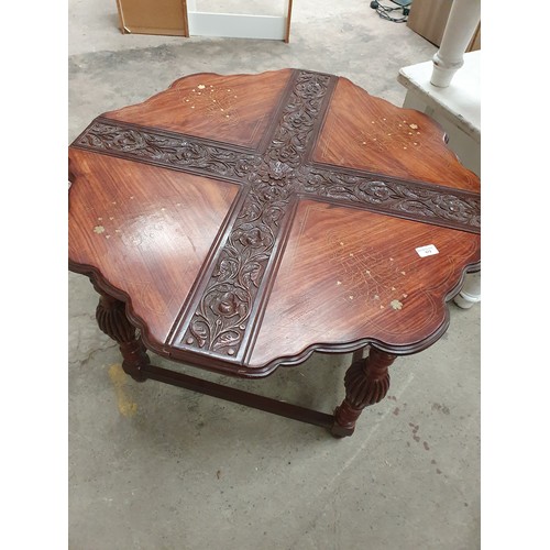 Carved inlaid occasionally table