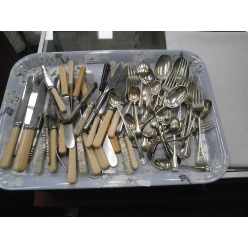 Collection of assorted old cutlery