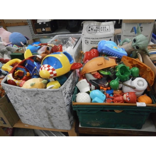 Two boxes of assorted toys