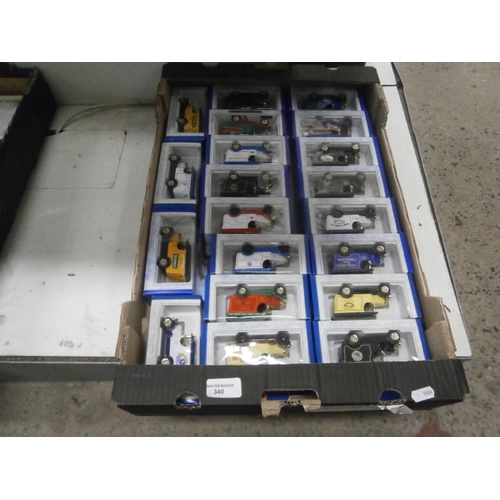 Box of 20 packaged diecast cars