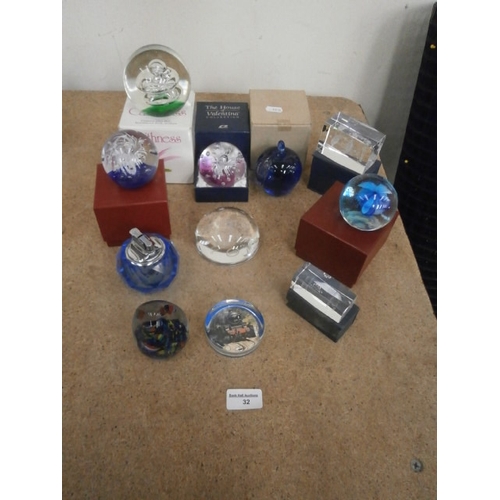 Collection of assorted paperweights