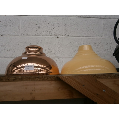 Two enamel lightshades