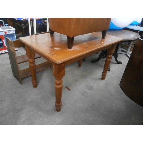 A vintage pine kitchen dining table - top for refinish
