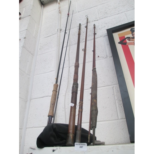 Two assorted vintage fishing rods