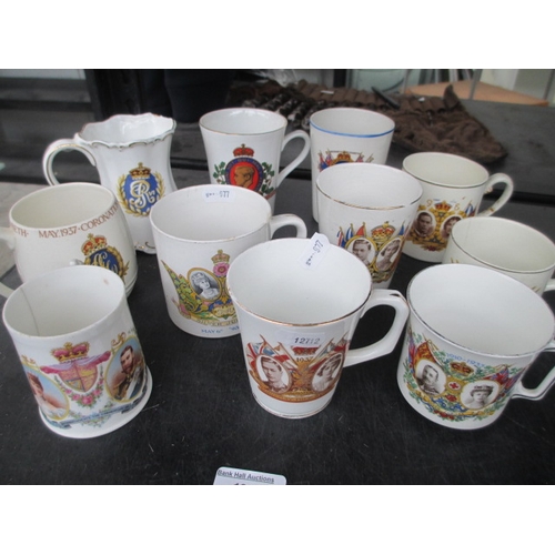 Eleven commemorative cups