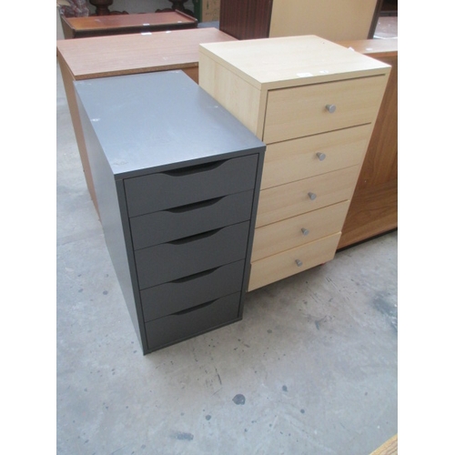 2 x small 5 drawer chests