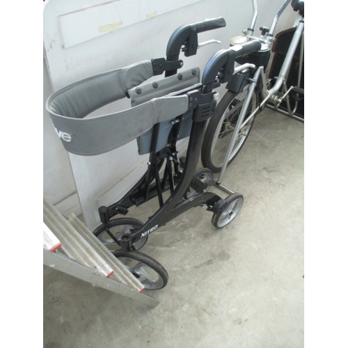A folding walking frame