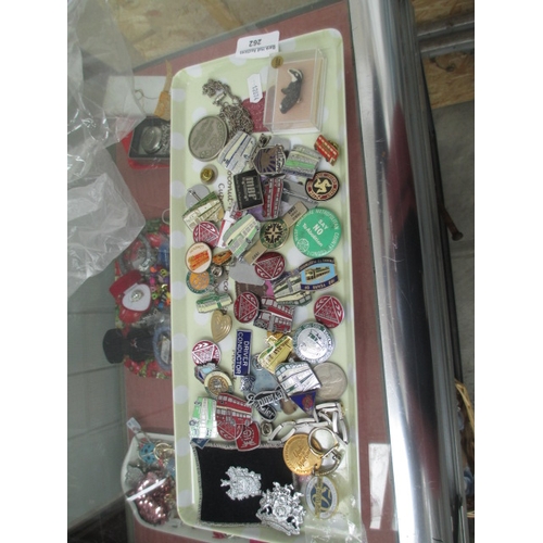 Collection of assorted pin badges,