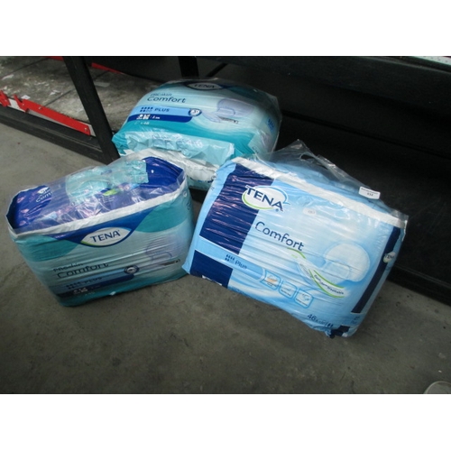 Three packs of Tena Comfort