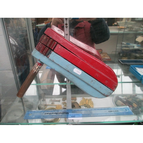 Wooden football rattle