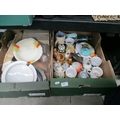 Two boxes of assorted pottery and ornaments