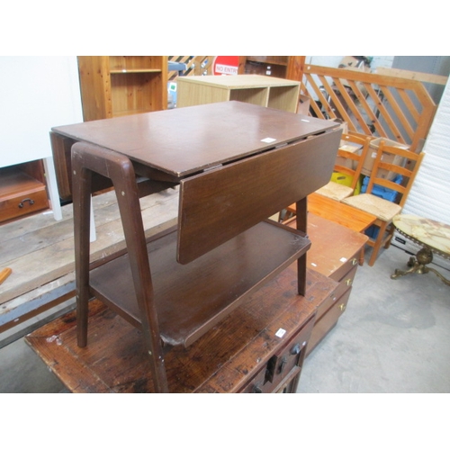 A vintage 2 tier drop leaf tea table