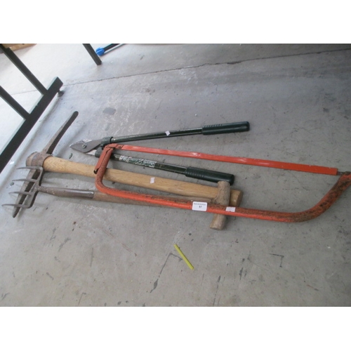 Four assorted garden tools