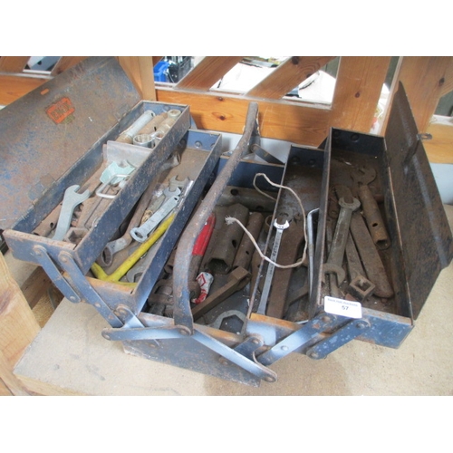 Cantilever tool box with contents