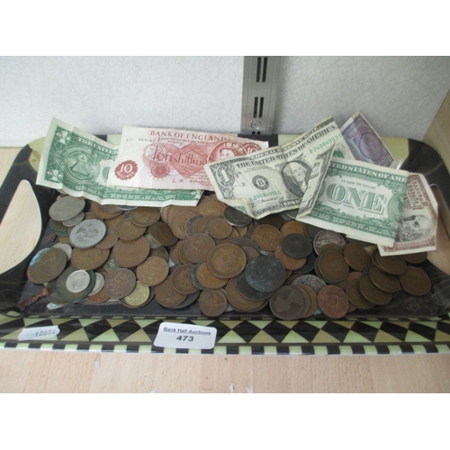 Collection of old coins and notes