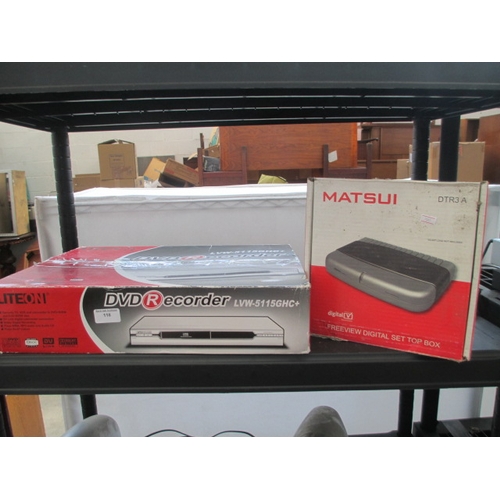 Letoni DVD recorder and Matsui freeview box
