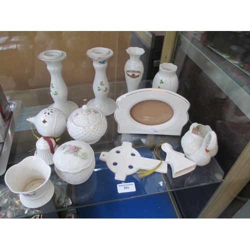 Collection of Donegal and Belleek pottery