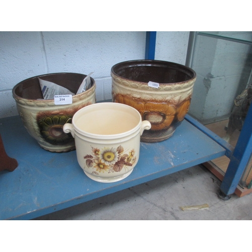 Three assorted plant pots