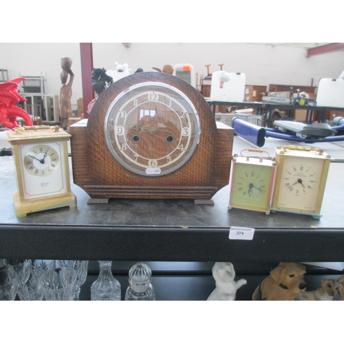 Four assorted clocks