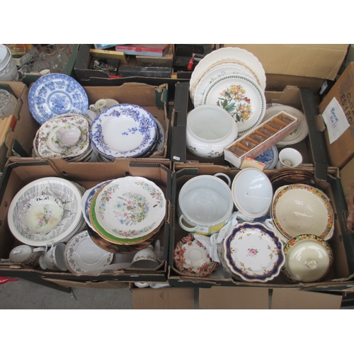 Four boxes of assorted collectable plates, etc