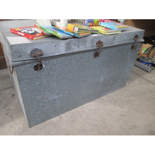 Large galvanised storage box