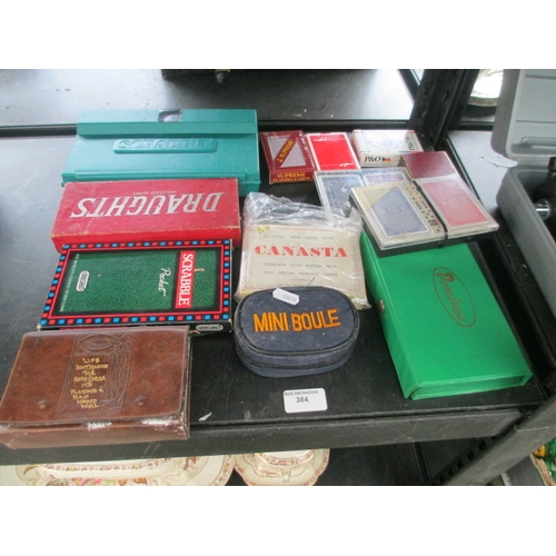 Lot inc draughts, scrabble, playing cards, etc