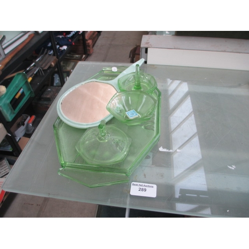 Decorative glass dressing table set