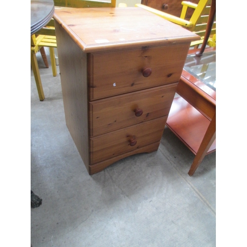 A small pine 3 drawer chest