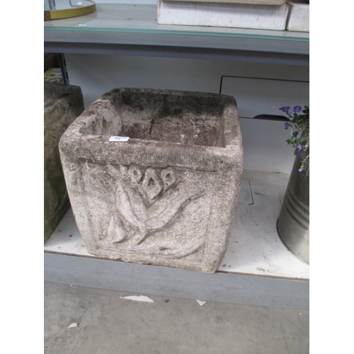 Cast concrete planter