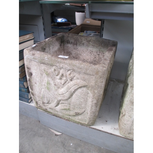 Cast concrete planter