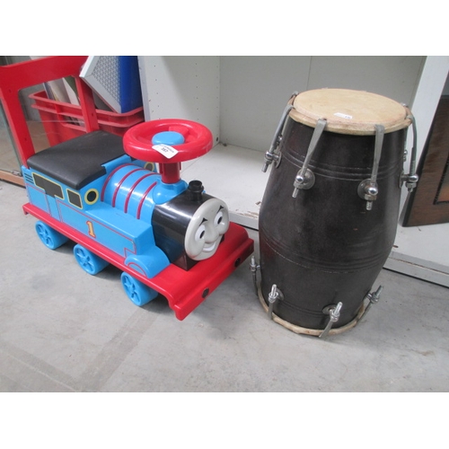 Bongo drum & ride on Thomas the tank engine