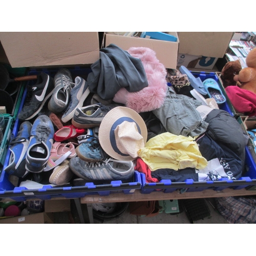 Two crates inc clothing and footwear