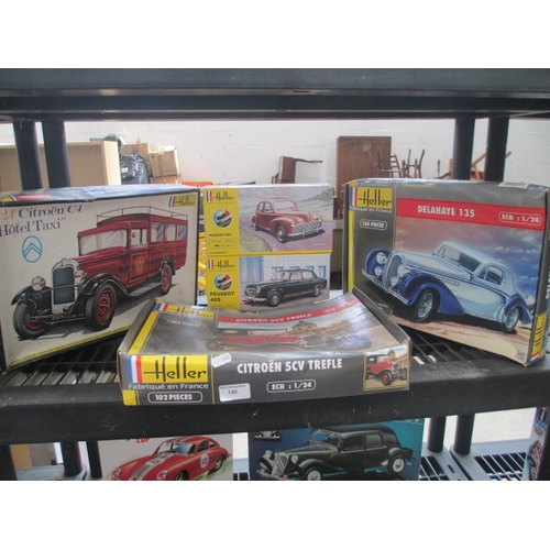Five assorted model kits