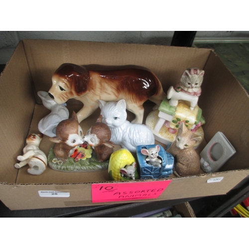 Ten assorted animal figurines