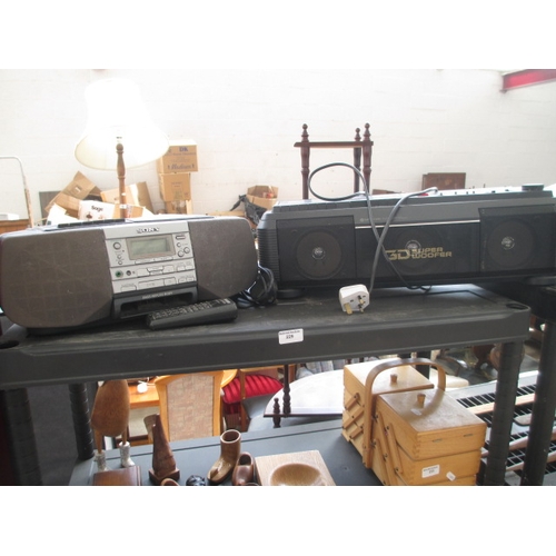 Sony and Hitachi Ghetto blasters, both power up