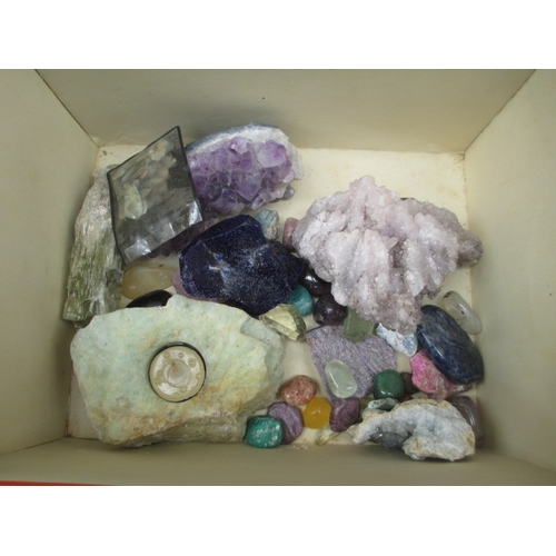 Box of assorted gem and mineral stones