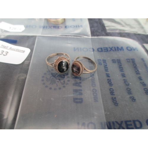 Two silver stamped rings, weigh 5 grams