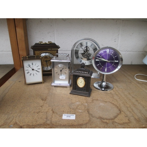 Six assorted clocks