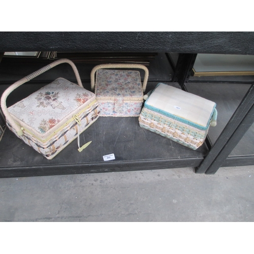 Three assorted sewing boxes